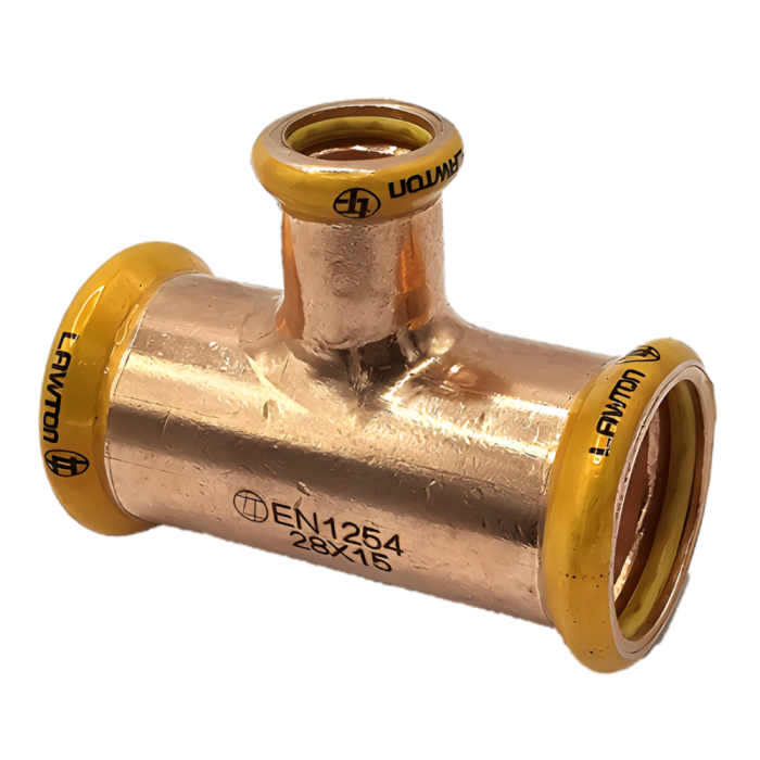 Lawton Press Fit M Profile Both Ends Reducing Tee 15 15 22mm GAS